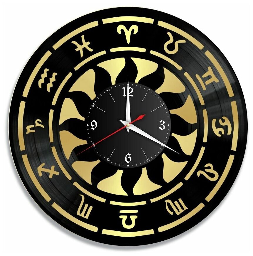 Часы из винила Redlaser "Зодиак, наки зодиака, астрология" VW-10398-1
