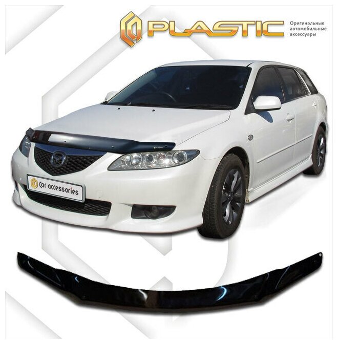 Дефлектор капота Classic черный Mazda 6 универсал Год выпуска 2002-2008