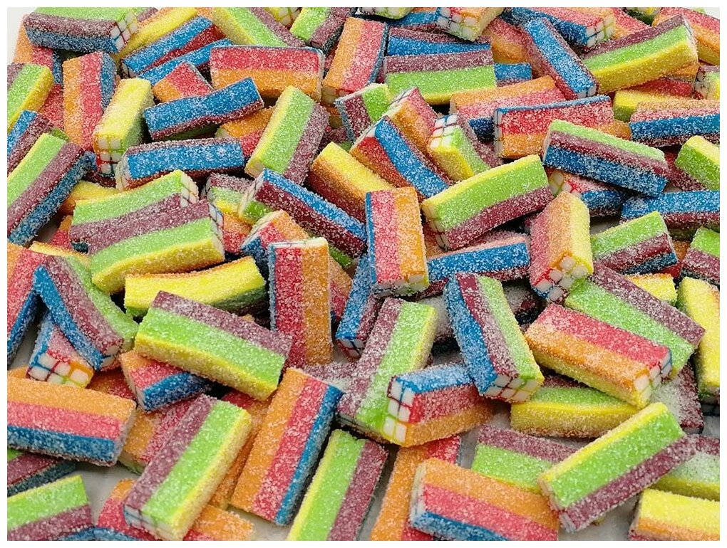 Мармелад жевательный HALAL"Блоки 6-цветные в сахаре" HALAL 1кг DAMEL/Испания