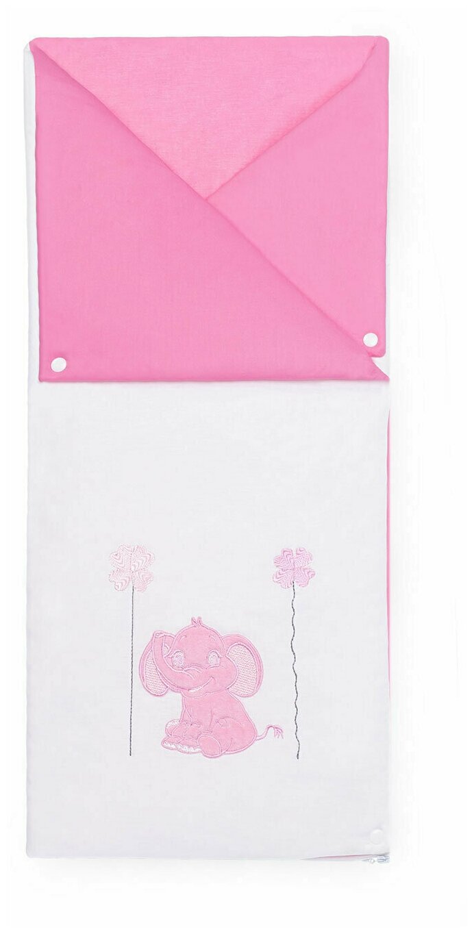 Трансформер одеяло/конверт, "Elephants" 100% хлопок/наполнение 100% полиэстер (Pink)