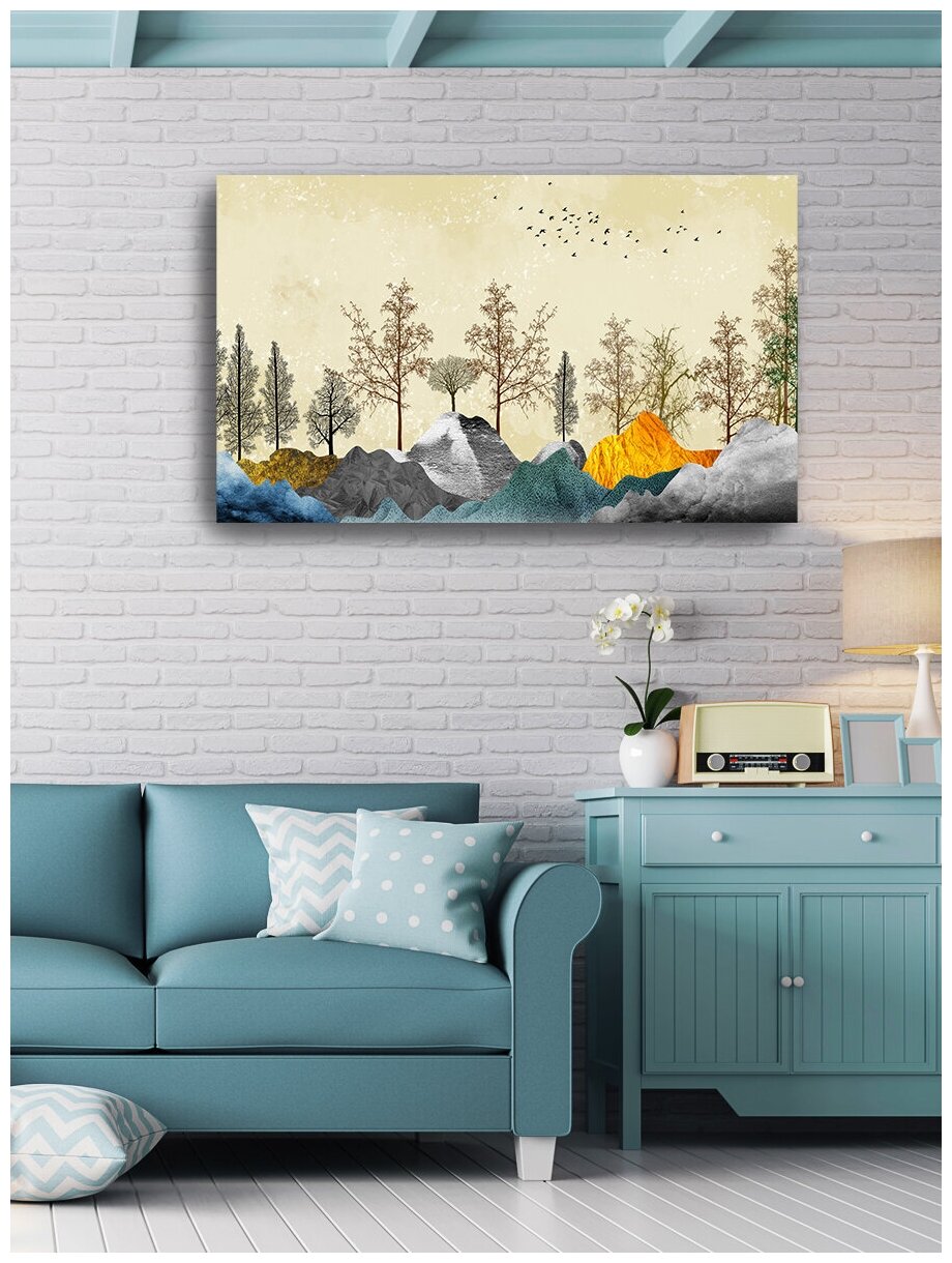 Картина на холсте LOFTime 60х100 абстракция ЛЕС желт 1 КБ-228-60100