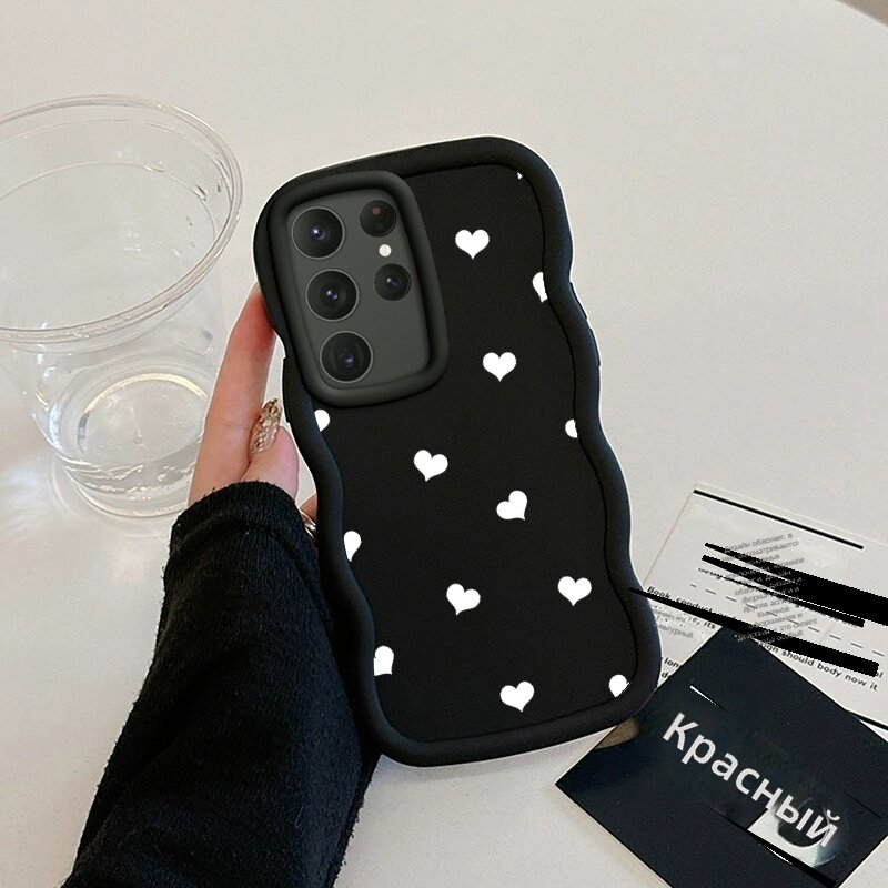 Чехол для смартфона A26 5G с волнистым узором в пастельных тонах и белыми сердечками, женский дизайн, цвет: смешанный вариант 3