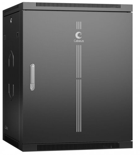 Шкаф настенный Cabeus SH-05F-15U60/60m-R-BK 15U 600мм дверь металл, черный