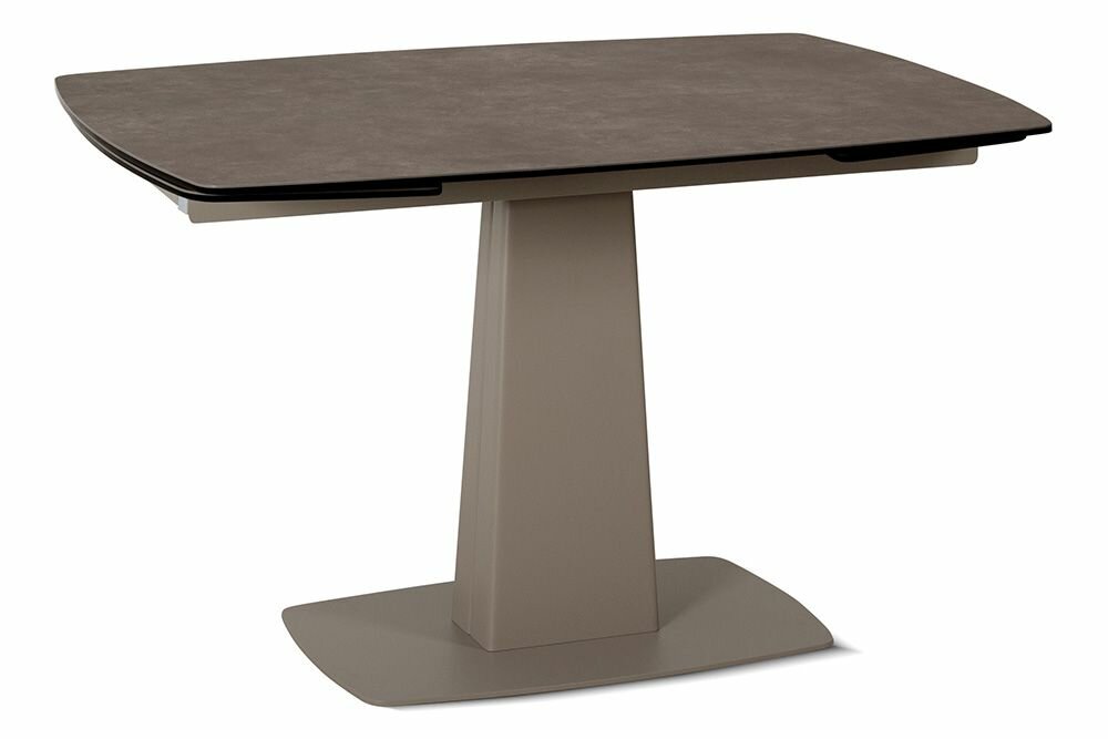 Стол обеденный керамический раздвижной MONT 120 LATTE CER на металлокаркасе, столешница керамика, 120(179)х85 см (латте/бежевая ножка)