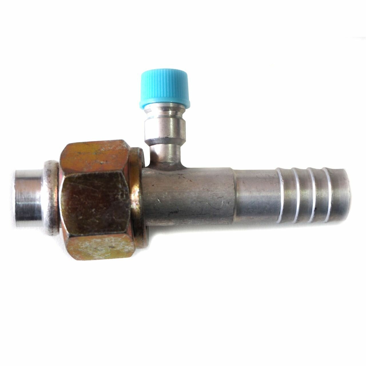 Фитинг O-Ring под шланг 16 мм (№12) 180° с заправочным портом