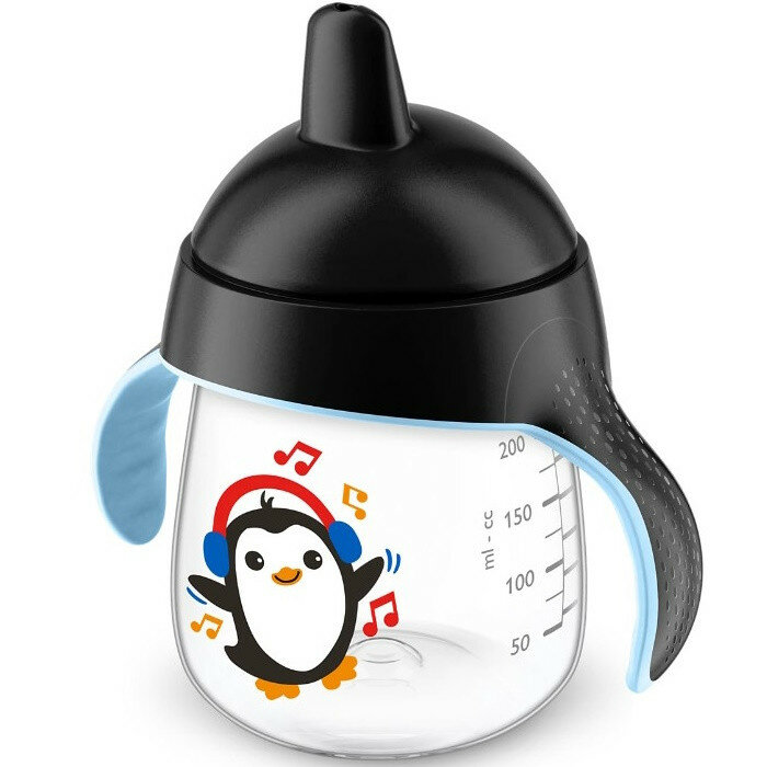 Поильник-непроливайка Philips AVENT SCF753/00, 260 мл, от 12 месяцев, жёсткий носик, черный