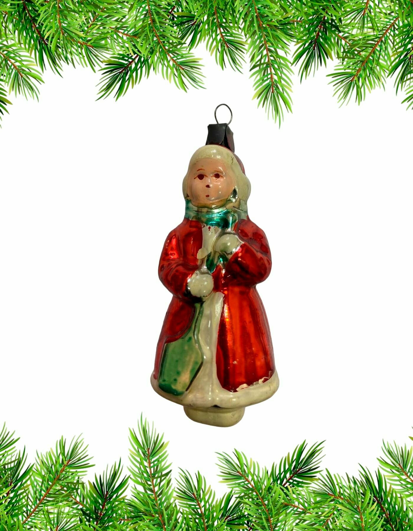 Игрушка на елку Мальчик с лопаткой 8см Винтаж из СССР