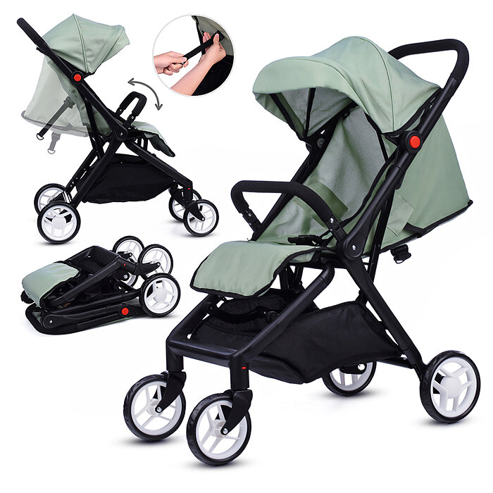 Коляска для кукол Melobo металлическая, складная, с корзиной, цвет хакки