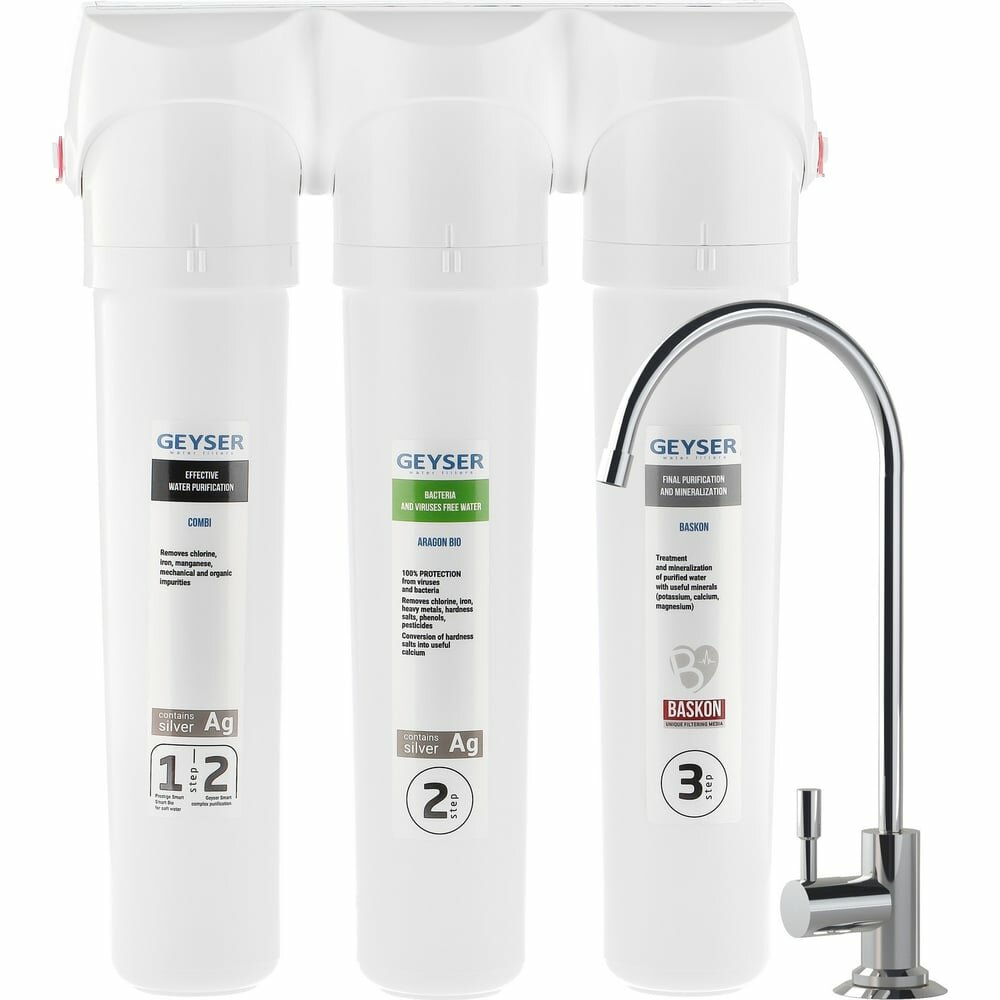 Фильтр Гейзер Смарт Био 511 /для мягкой воды/ 66030, воды удаляются бактерии