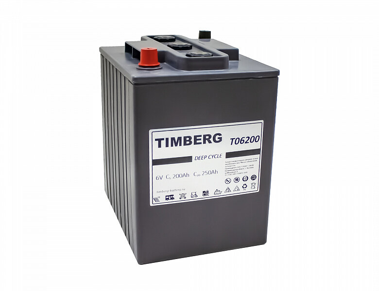 Аккумуляторная свинцовая тяговая "TIMBERG" 6V 250Ah (244x190x280) 244x190x280