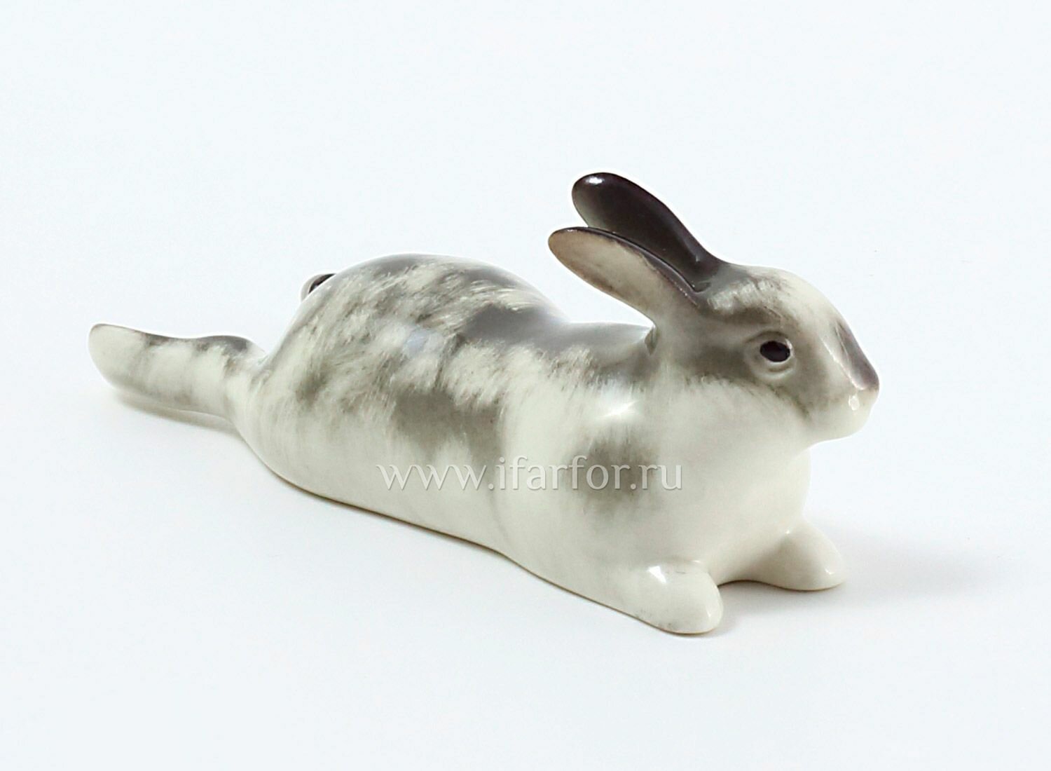 Скульптура Кролик Лежебока Серый