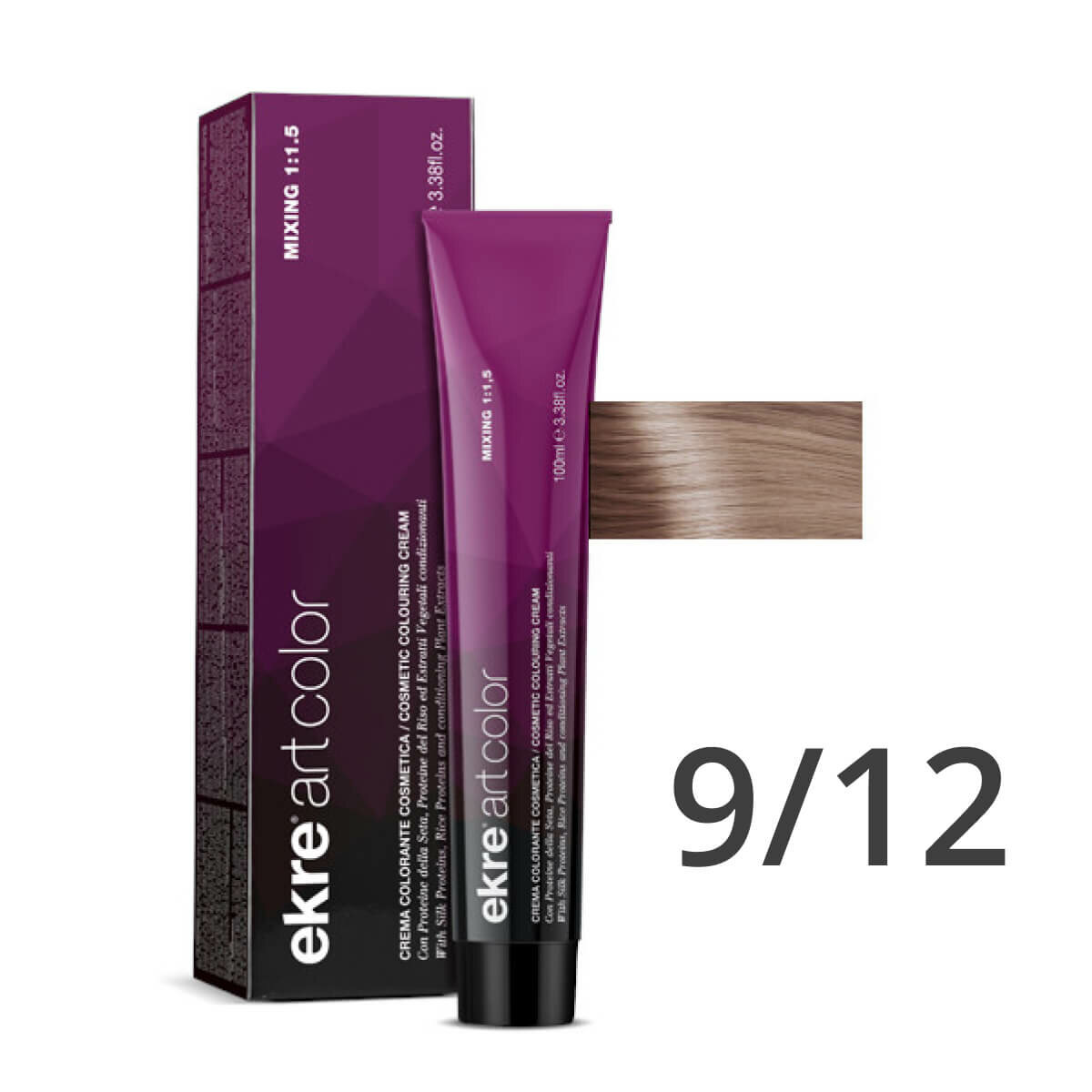 Краска для волос профессиональная Ekre Artcolor 9.12 Блонд Пепельно-перламутровый 100 мл