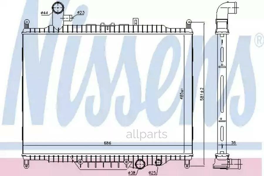NISSENS 64332 Радиатор двигателя LAND ROVER DISCOVERY IV (LA) (10-) 3.0 TD