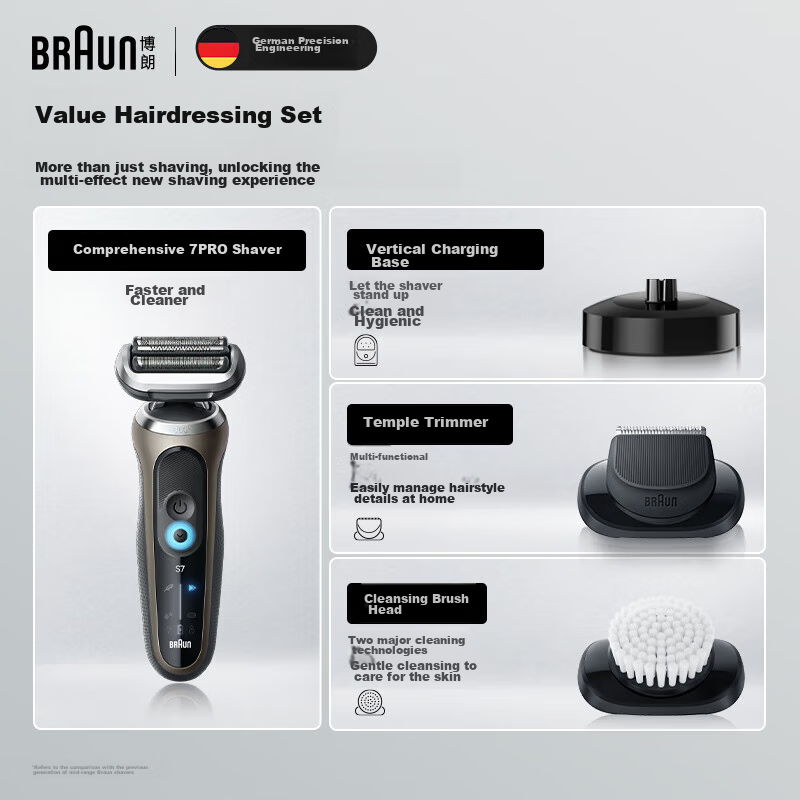 Электробритва BRAUN 520 Series Pro 7 Gift Box, Titanium Gold