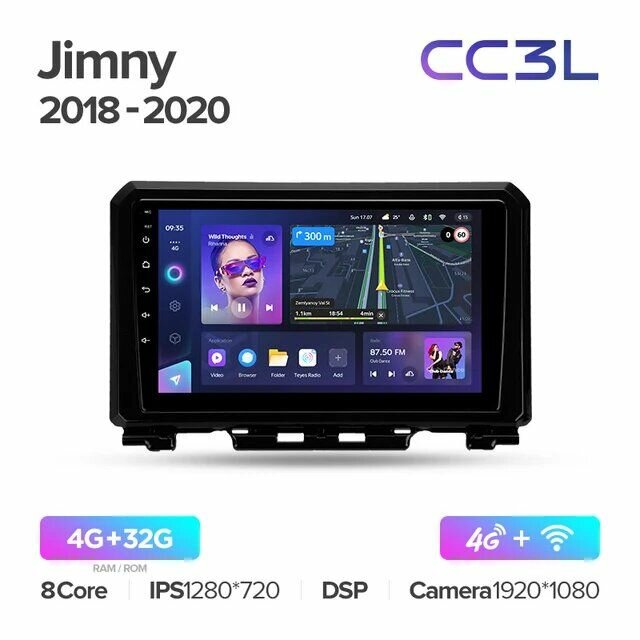 Магнитола Teyes CC3L 4-32 Suzuki Jimny 4 JB64 2018-2020 9.0"