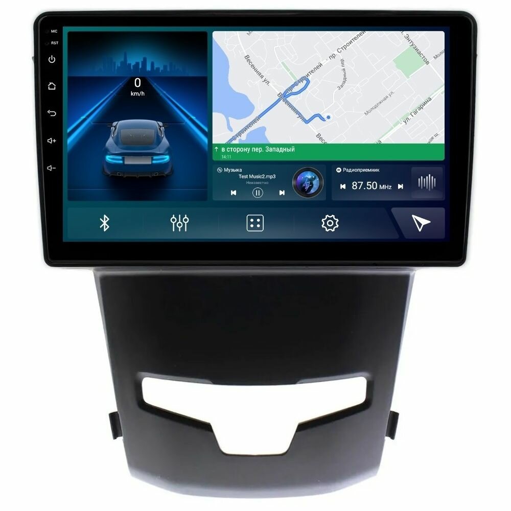 Магнитола CRS-300 SsangYong Actyon 2 2013-2022 - Android 13 - Процессор 8 ядер - Память 4+64Gb - Carplay - DSP 36 полос - 4G(Sim)