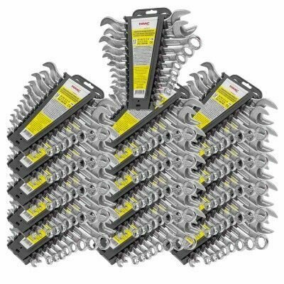 ( 16 K-T ) Набор ключей рожковых и комбинированных 12 предметов WMC TOOLS в пластиковом держателе