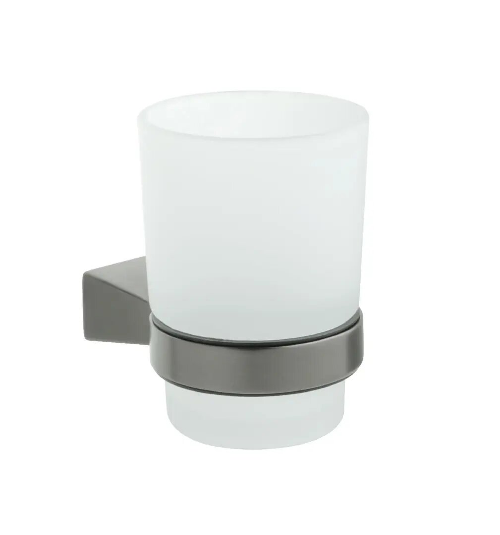 Стакан для зубных щёток Fixsen Trend Graphite FX-98006, подвесной, стекло/сталь, цвет графит