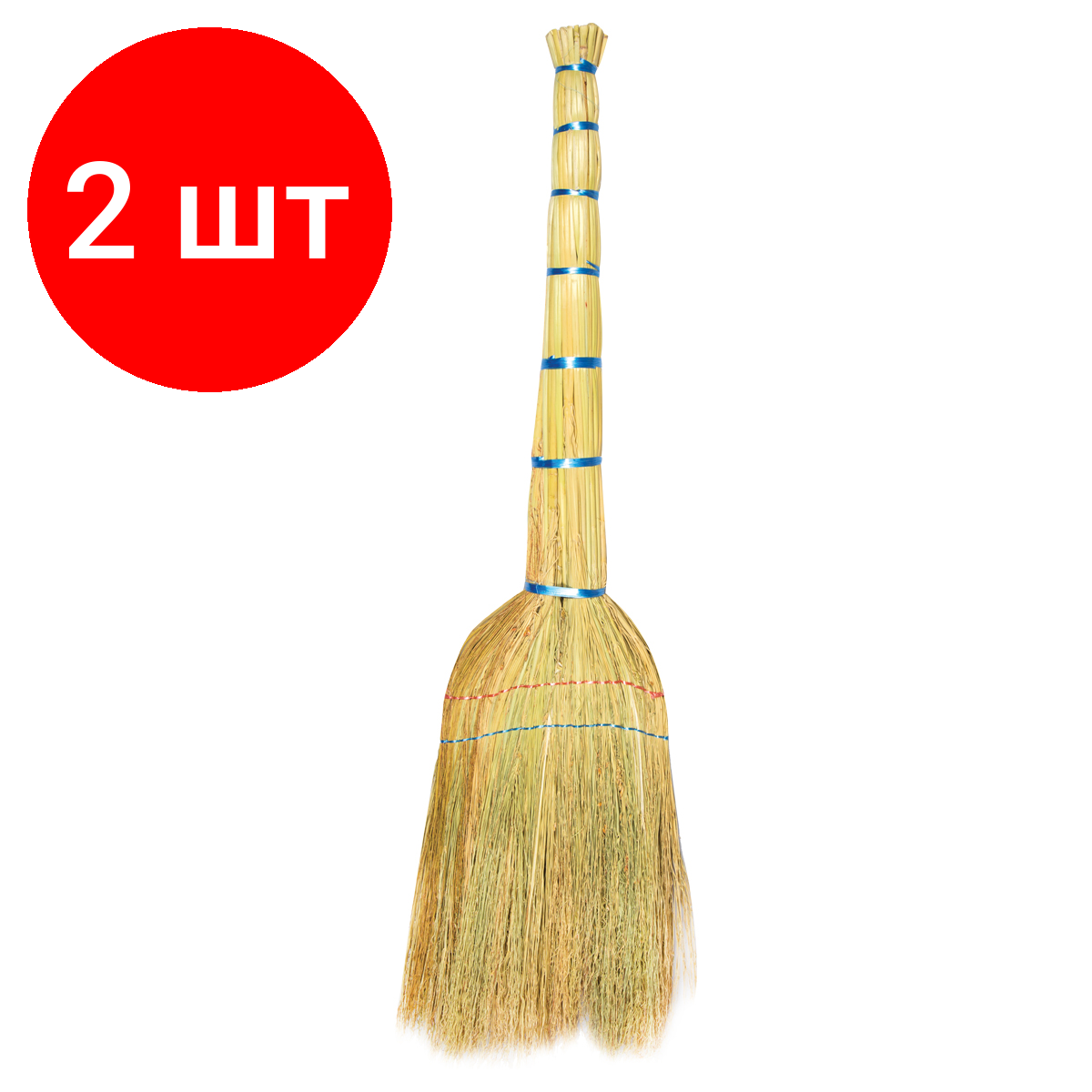 Комплект 2 шт, Веник сорго Vega, двухпрошивной, 80см