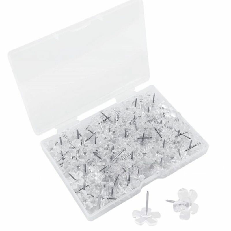 (1 коробка 100 шт.) Творческий прозрачный цветок пластиковые булавки