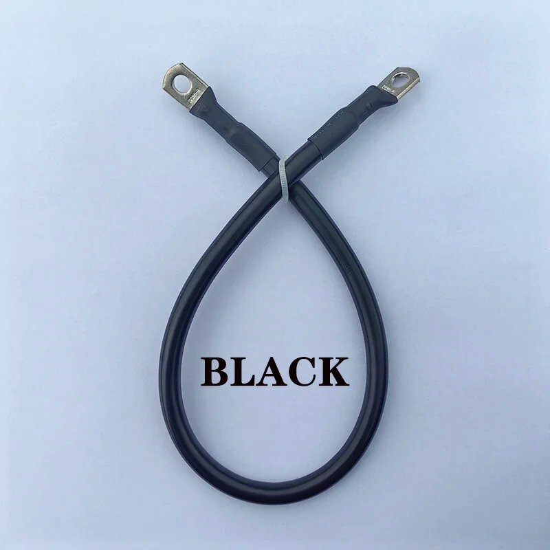 Набор инверторных кабелей 0 2 4 AWG, силиконовые провода 6 7 8 10 калибра 0 AWG - M10, BLACK, 30CM