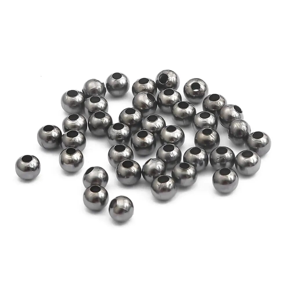 Бусины металлические серебряные, gunmetal, 5 мм, 500 шт