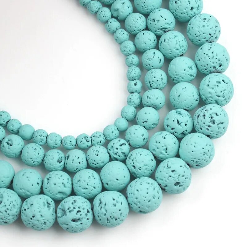 Лавовый гематит, малахит бусины JILKOL 4 6 8 10 мм 6mm 61pc, light green