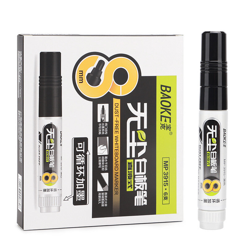 Ручка для белой доски Baoke MP3915, маркерная, черная, легко протирается
