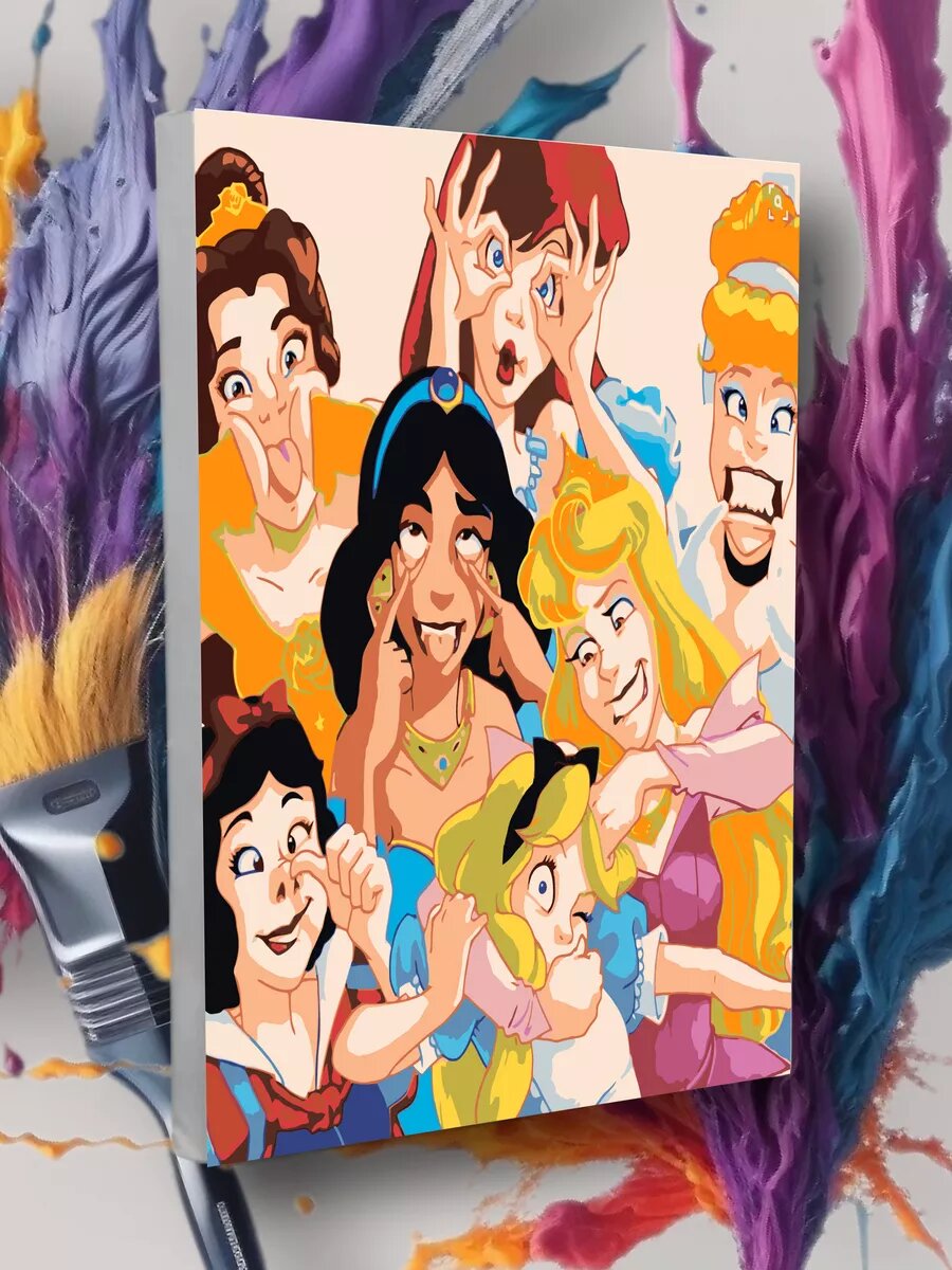 Картина по номерам Диснеевские-принцессы