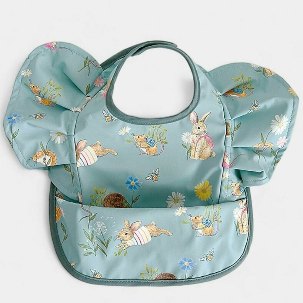 Фартук нагрудник для кормления детский непромокаемый с карманом / Слюнявчик с кармашком для малыша