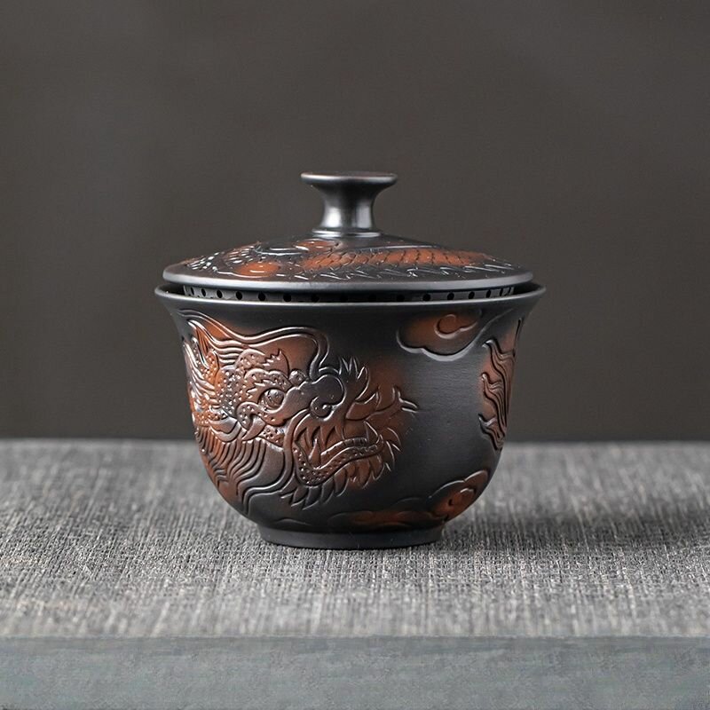 Пиала для чая Гайвань 200 мл чайная церемония Дракон Gaiwan