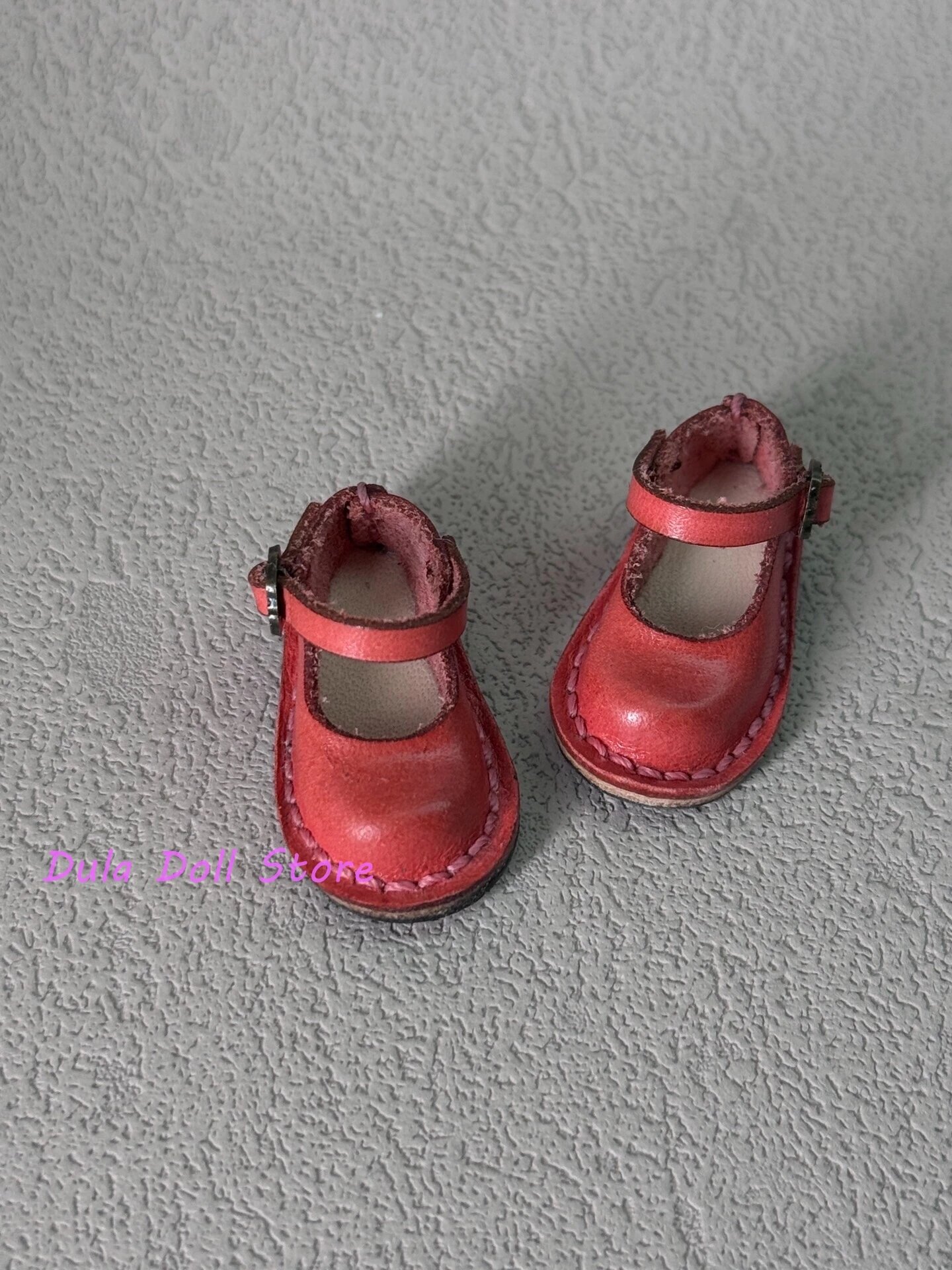 Кожаные туфли для кукол Blythe, red