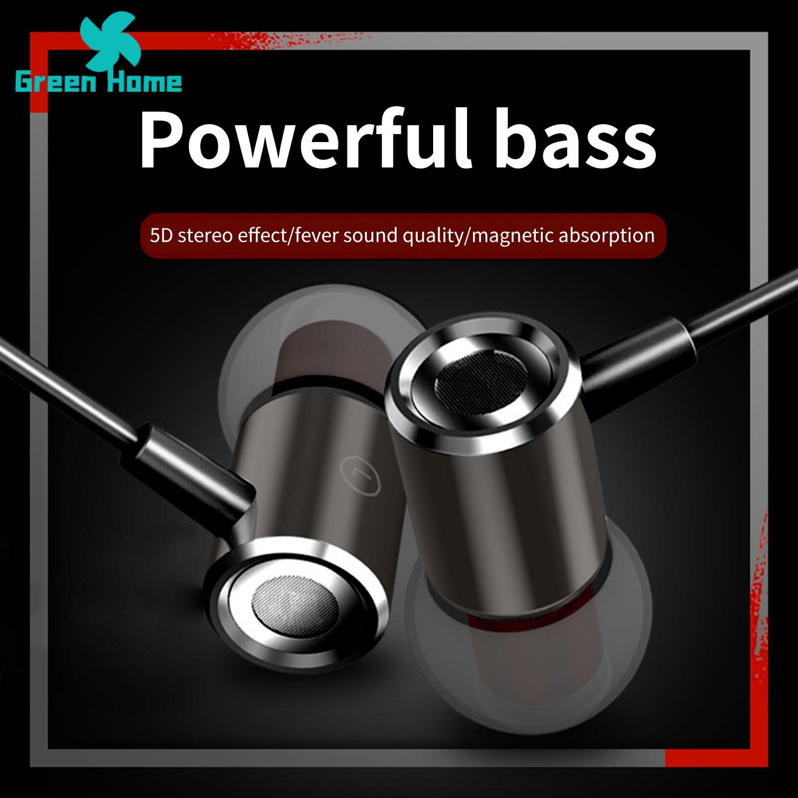 Проводные наушники Green Home Эргономичные проводные наушники с разъемом 3,5 мм и высокой точностью воспроизведения