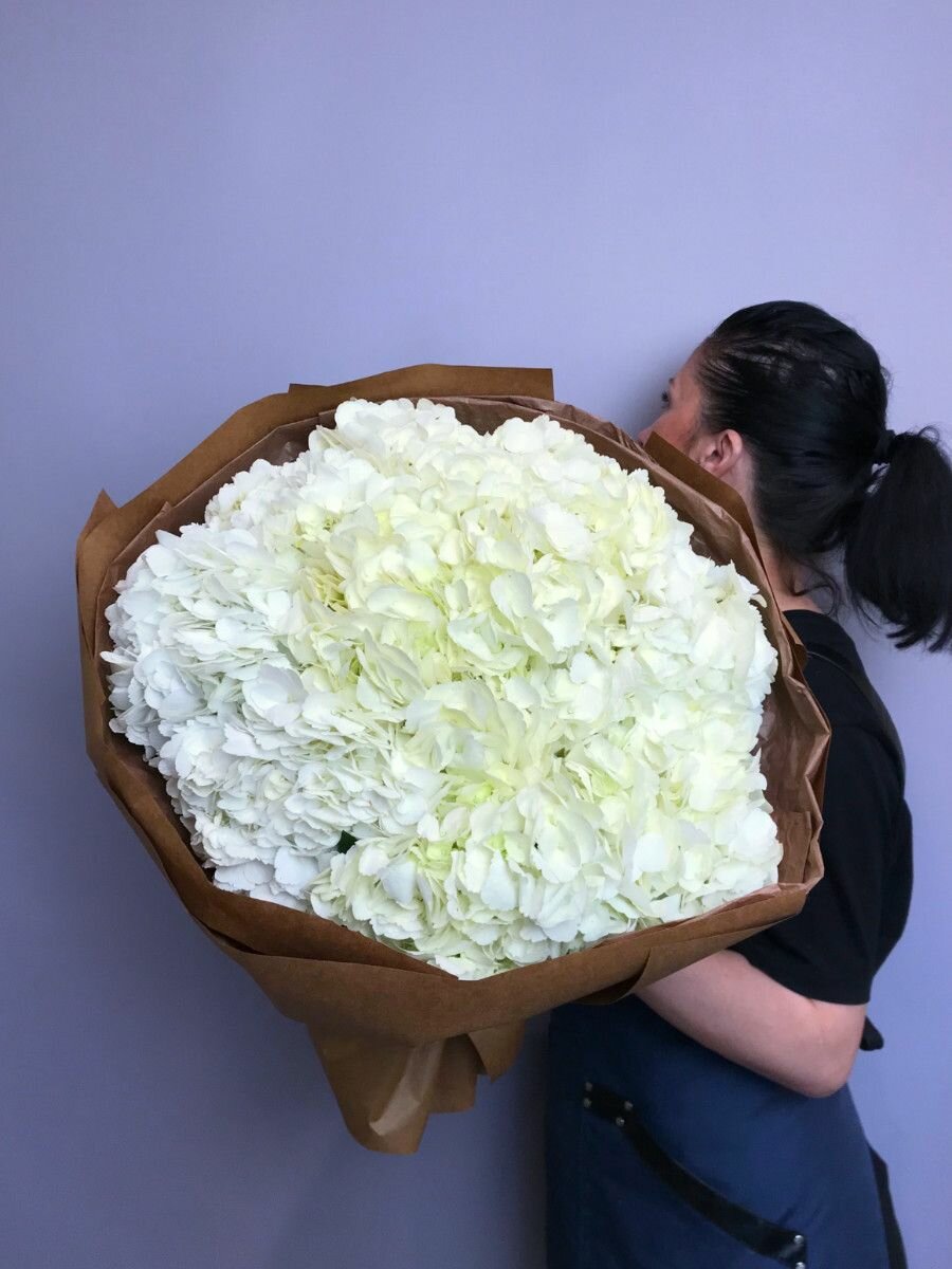Букет Zaraflower "Белый ангел", гортензия, высота 45см, ширина 40см