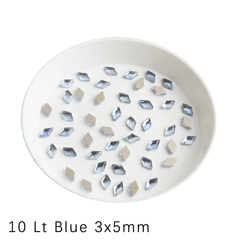 Стразы TENGJIAN ромбовидные 3x5 мм 13 цветов 40/120 шт Белый, 40pcs, Lt Blue