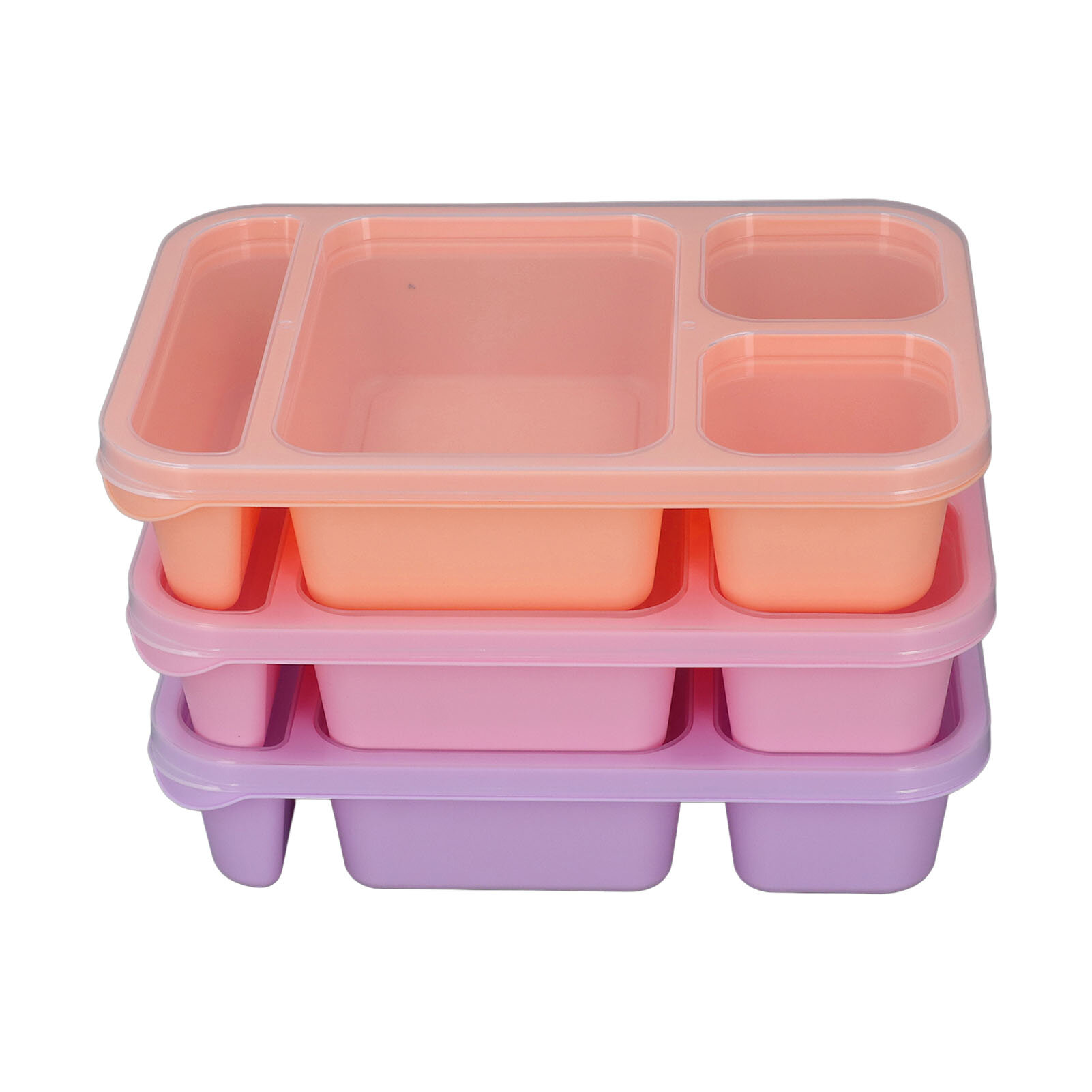 Ланч-боксы Bento с пылезащитной крышкой, контейнеры для соуса, 4 отделения, контейнер для хранения еды, коробка для закусок для школы, работы, путешествий, стиль 1
