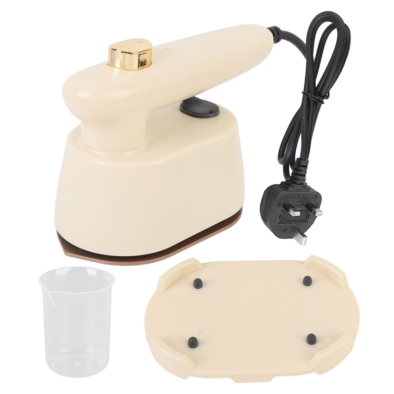 Портативный паровой утюг для одежды с резервуаром для воды 120 мл и шнуром 1,5 м, для разглаживания складок на одежде и тканях, подходит для дома и общежития, вилка UK 220 В, цвет абрикосовый.