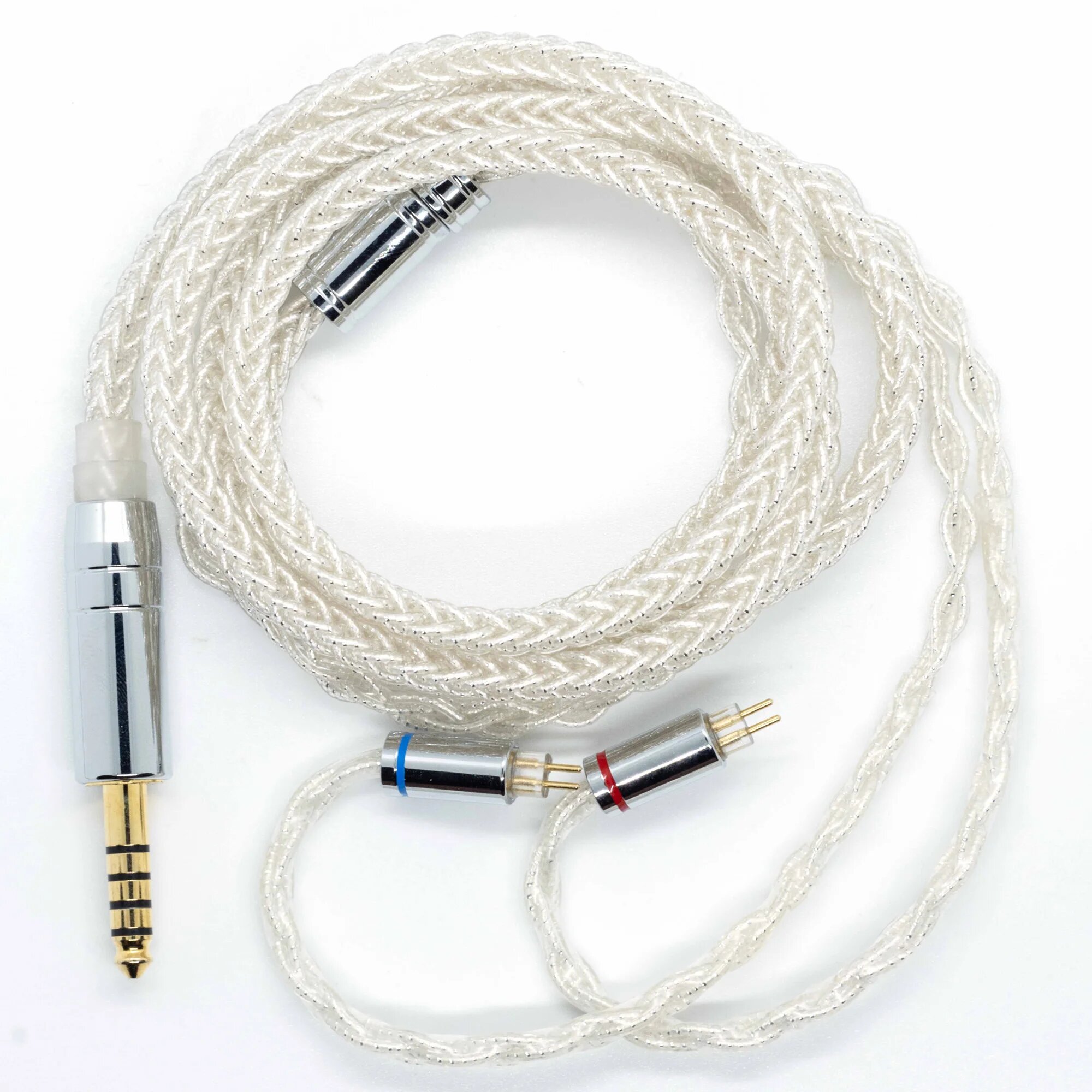 Butfast 8-жильный посеребренный аудиокабель для наушников 4.4 MM 0.78MM 2 pin