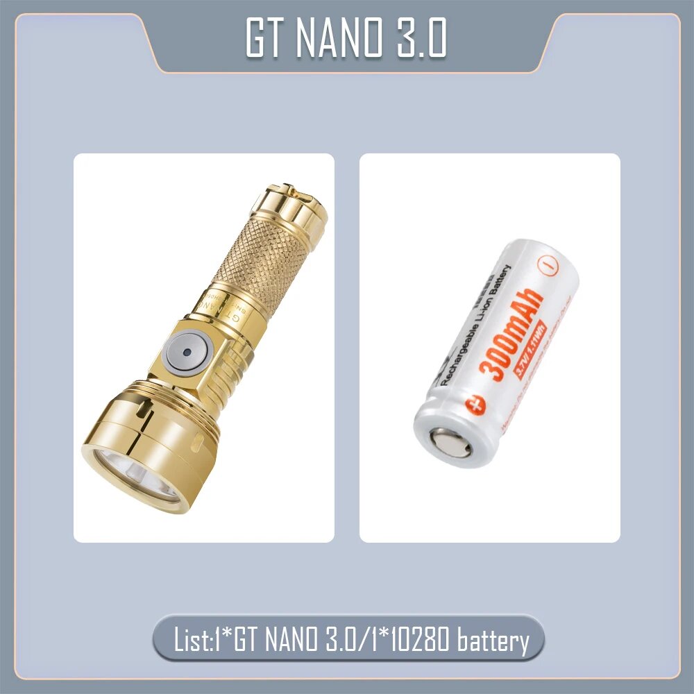 LUMINTOP GT NANO 3.0 латунный фонарь 700 люмен With 10280 battery