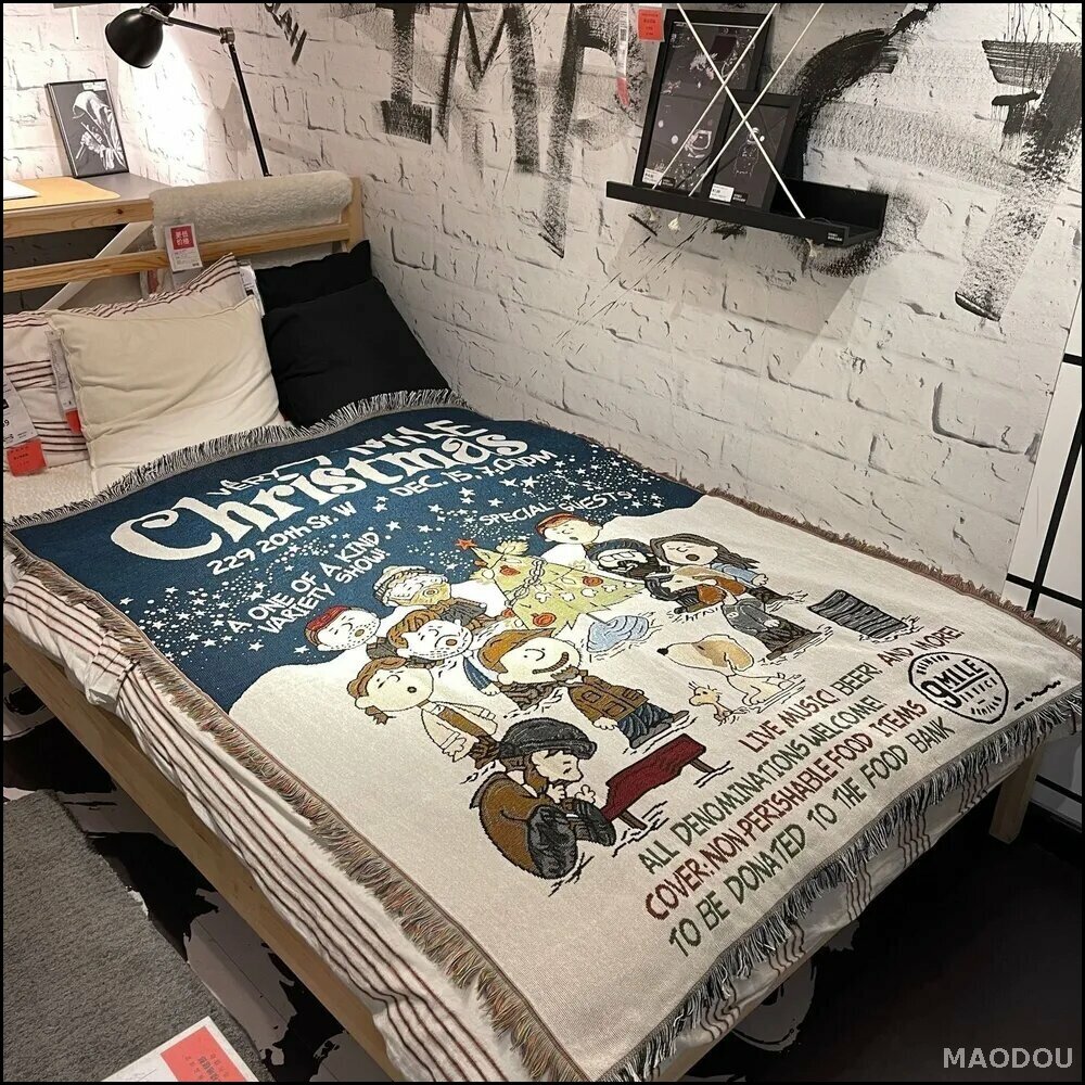 House of Wishes Плед Ретро-одеяло для дивана , Вельвет, Искусственная шерсть, 160 см х 130 см