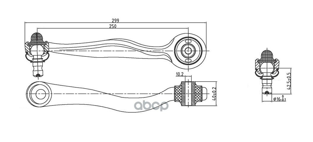 Рычаг перед. подв. верхний R AUDI A4 1995-2008/A6 1997-2005/A8 1995-2002/Allroad 2000-2005, SKODA Superb 2001-2008, VW Passat.