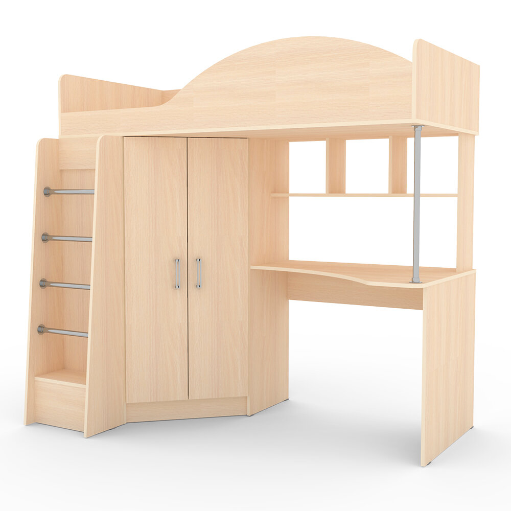 Кровать чердак Каприз 2 Дуб Молочный