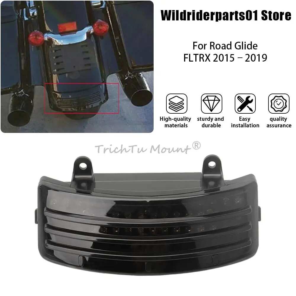 Цельный задний трехбарный светодиодный светильник для мотоцикла, задний фонарь, дымовые аксессуары, пригодные для Harley Davidson Street Glide (FLHX) 2014-2018