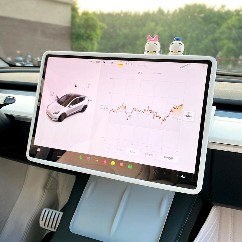 Премиум защитный бордюр для экрана приборной панели Tesla Model Y и Model 3, автомобильный интерьер