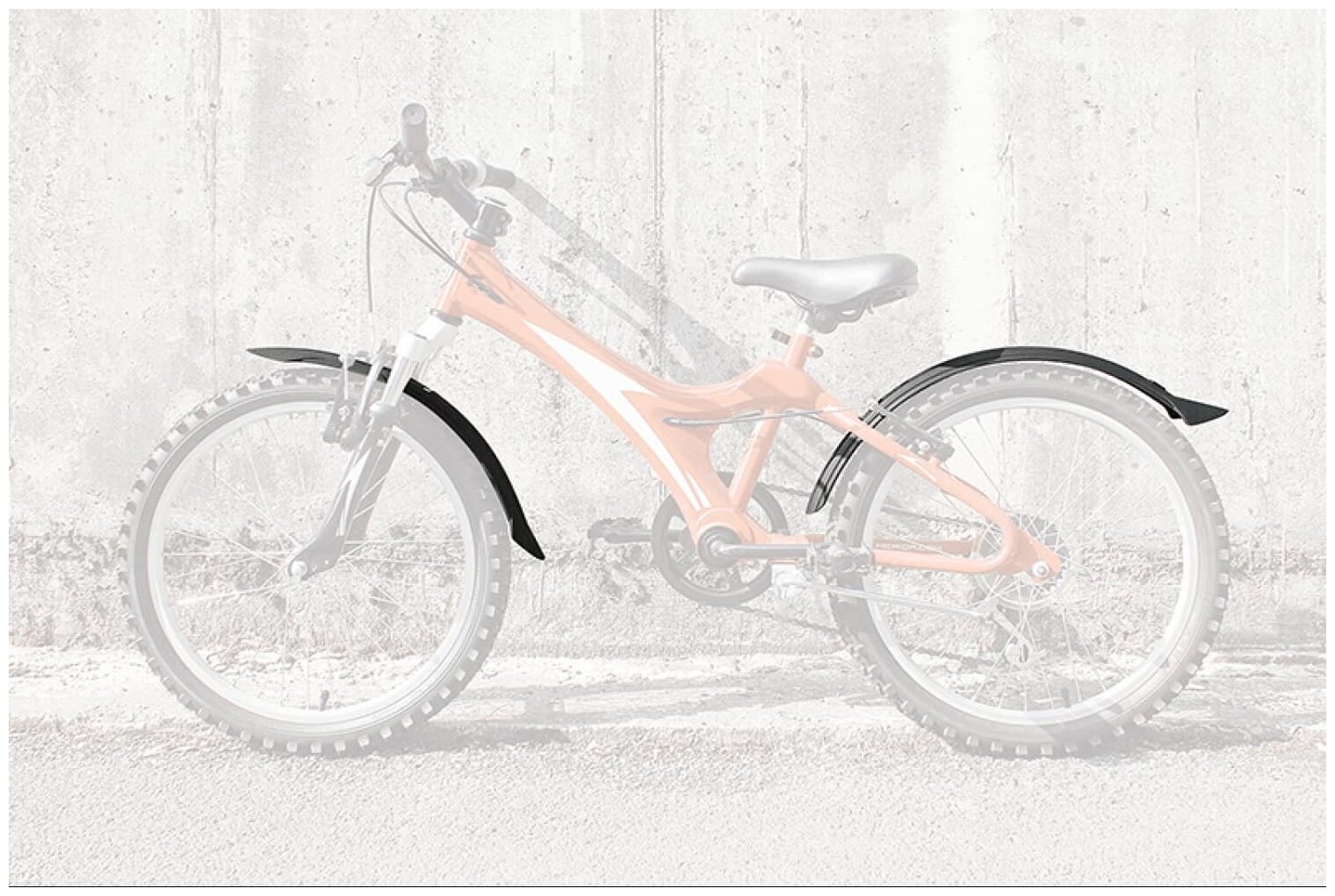 Крылья SKS Velo55 Kids set пластик SKS-11164, 20" черные (Германия) 0-11164