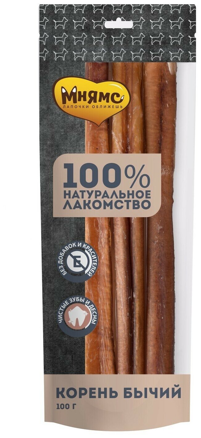 Лакомство Мнямс для взрослых собак Корень бычий сушеный 100 грамм