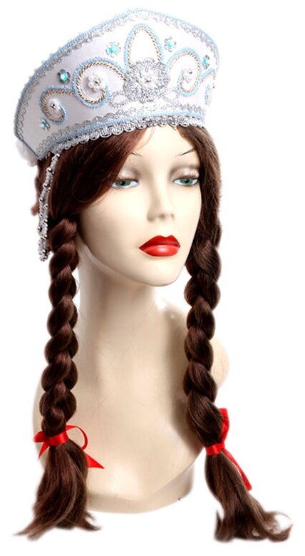 Кокошник "Девичий" КД-01 (Цв: Белый-Голубой )