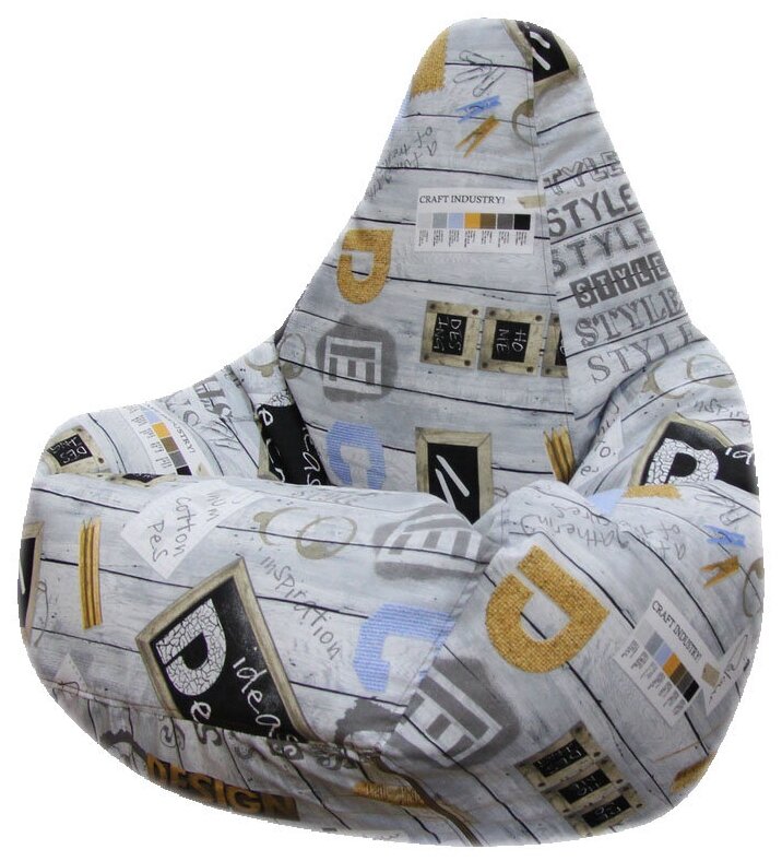 Кресло-мешок Винни-пуф груша-xxxl жаккард декора