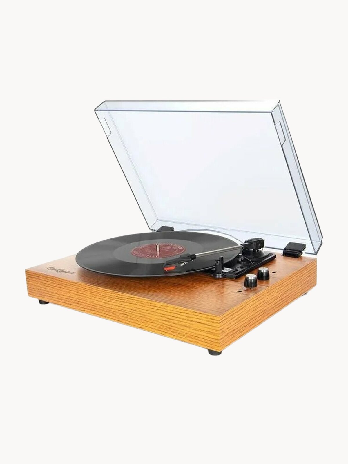 Проигрыватель виниловых пластинок, Проигрыватель в стиле ретро, деревянный патефон, встроенный динамик с двумя динамиками, настольная акриловая пылезащитная крышка