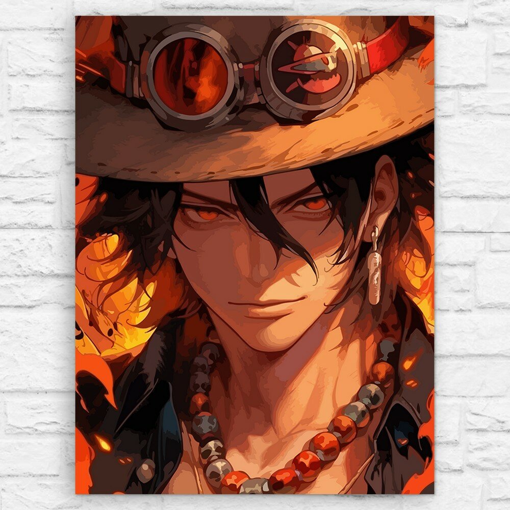 Картина по номерам на холсте аниме One Piece (Ace, anime, Ван пис) - 14948 В 60x80